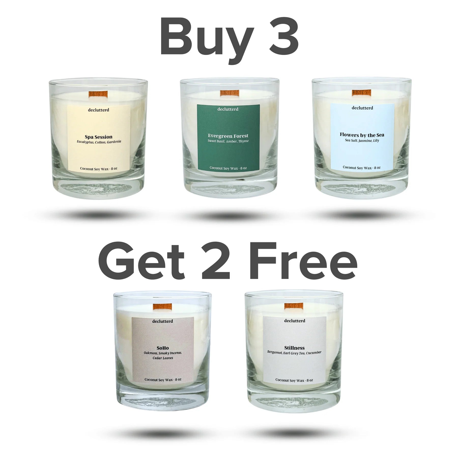 Essentials Bundle Wooden Wick Candles - 8 oz – declutterd